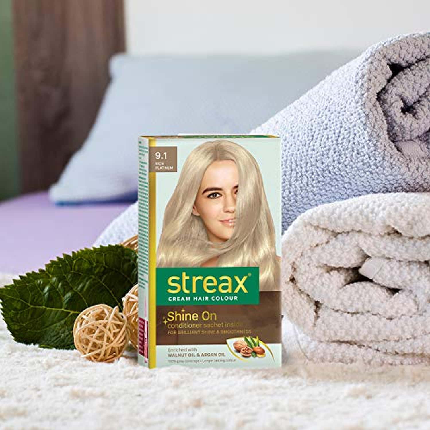 Buy STREAX CREAM HAIR COLOR FOR UNISEX 60ML - 9.1 RICH PLATINUM (PACK ...