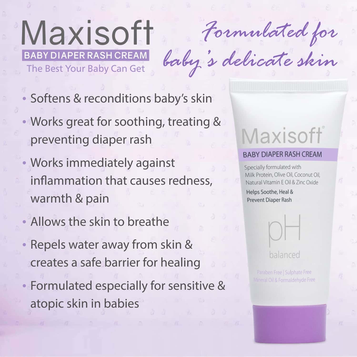 Buy MAXISOFT BABY DIAPER RASH CREAM 50 GM | WITH CALENDULA & WITCH ...