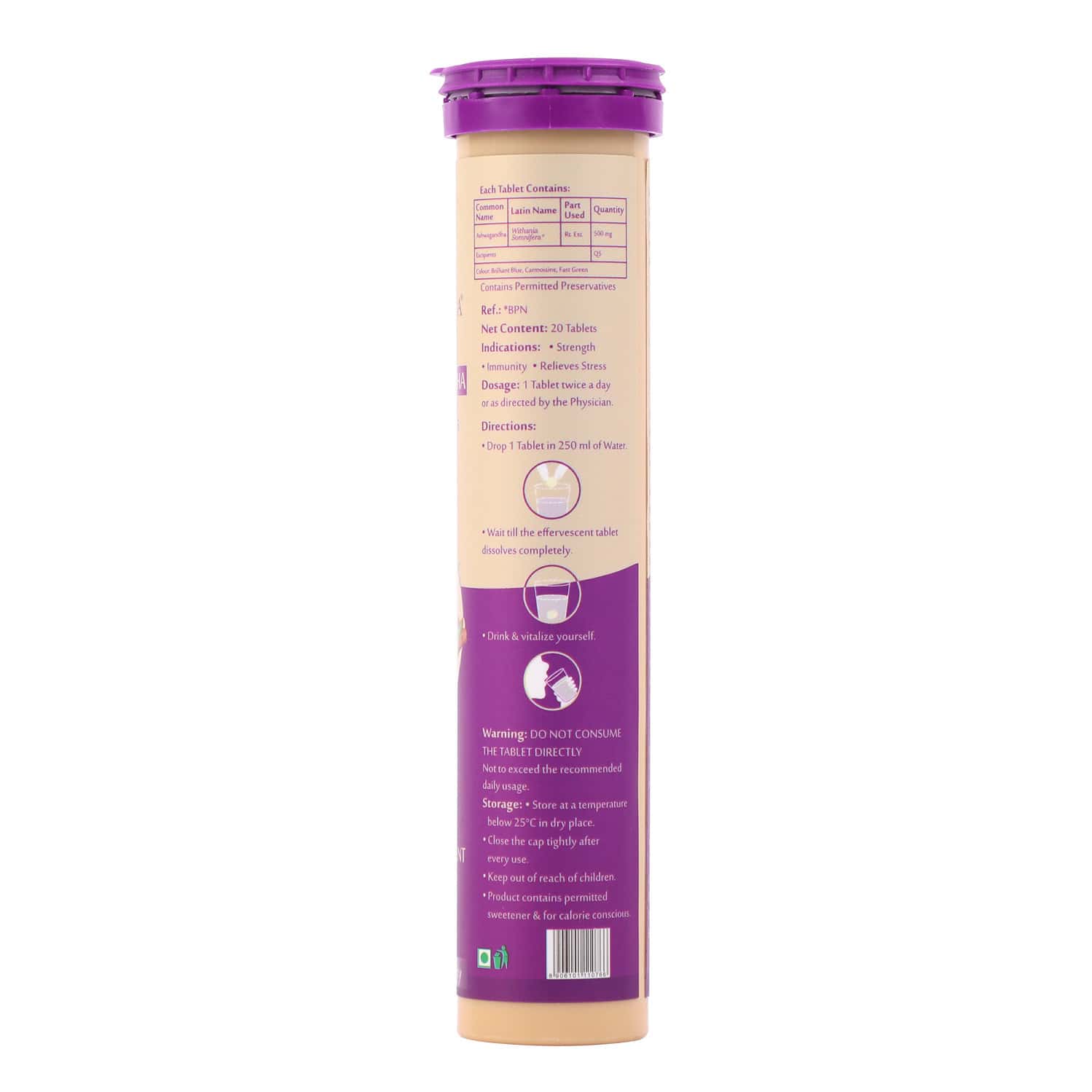 Buy UPAKARMA AYURVEDA ASHWAGANDHA 500MG 20 PREMIUM QUALITY EFFERVESCENT ...