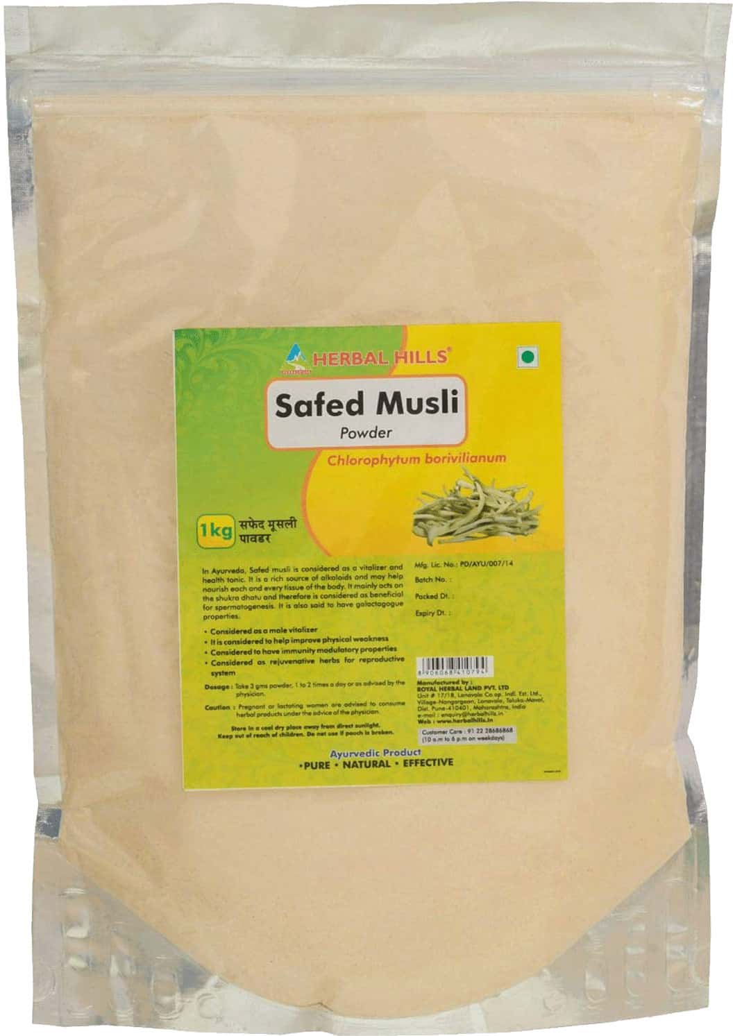 Buy HERBAL HILLS SAFED MUSLI POWDER - 1KG - PACK OF 2 Online & Get Upto ...