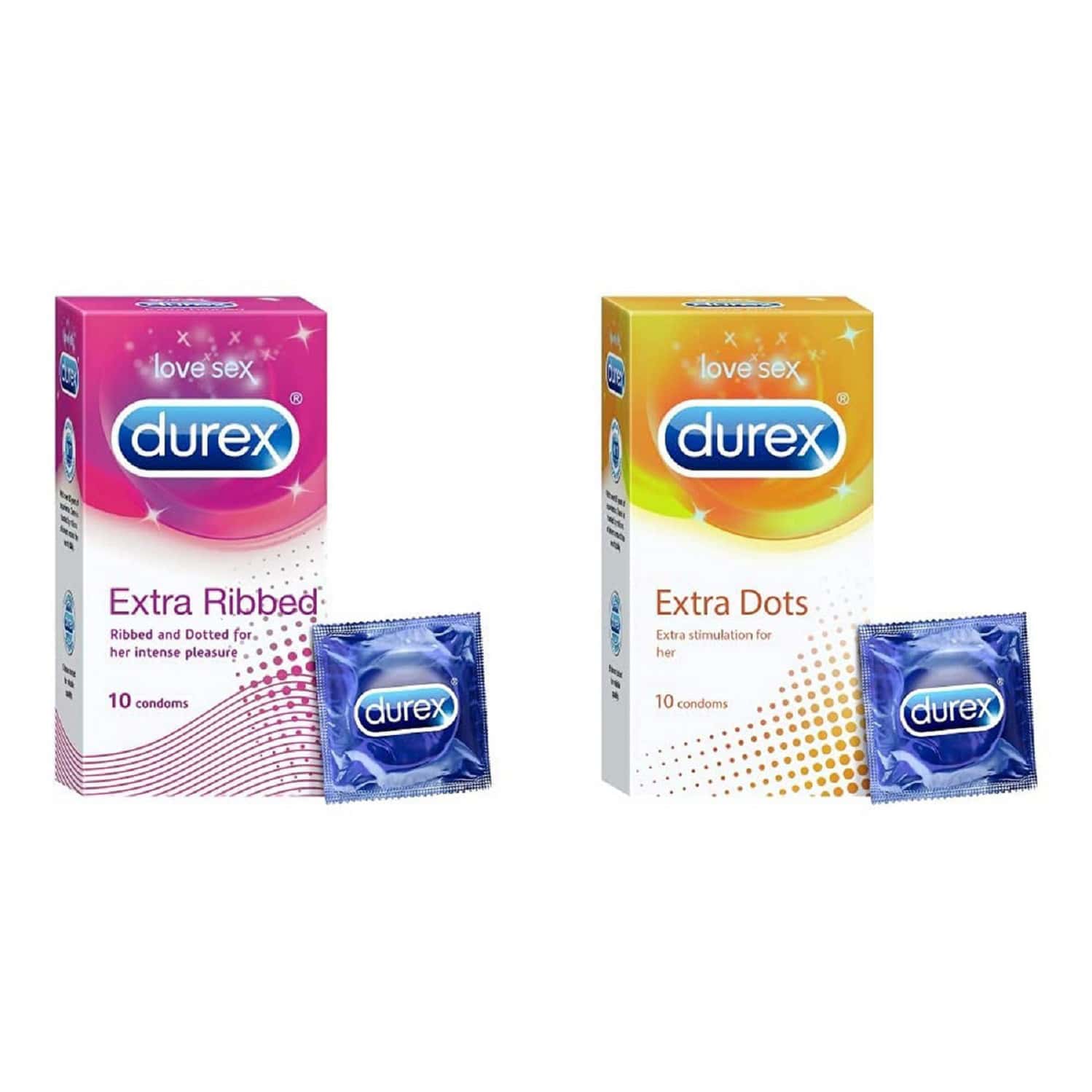 Buy DUREX EXTRA RIBBED CONDOMS 10N AND DUREX EXTRA DOTS CONDOMS 10N COMBO Online & Get Upto 60% ...