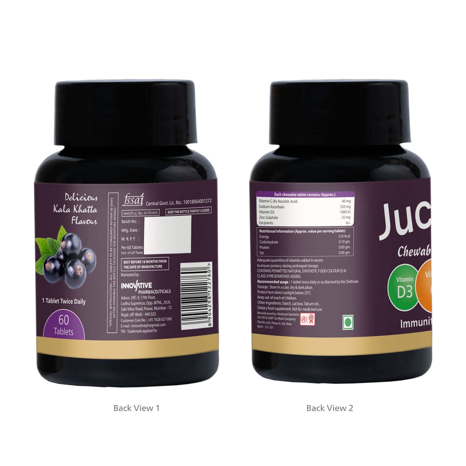Buy JUCEE CHEWABLE TABLETS 60 CAPS | VITAMINS & ZINC | BLACK CURRANT ...