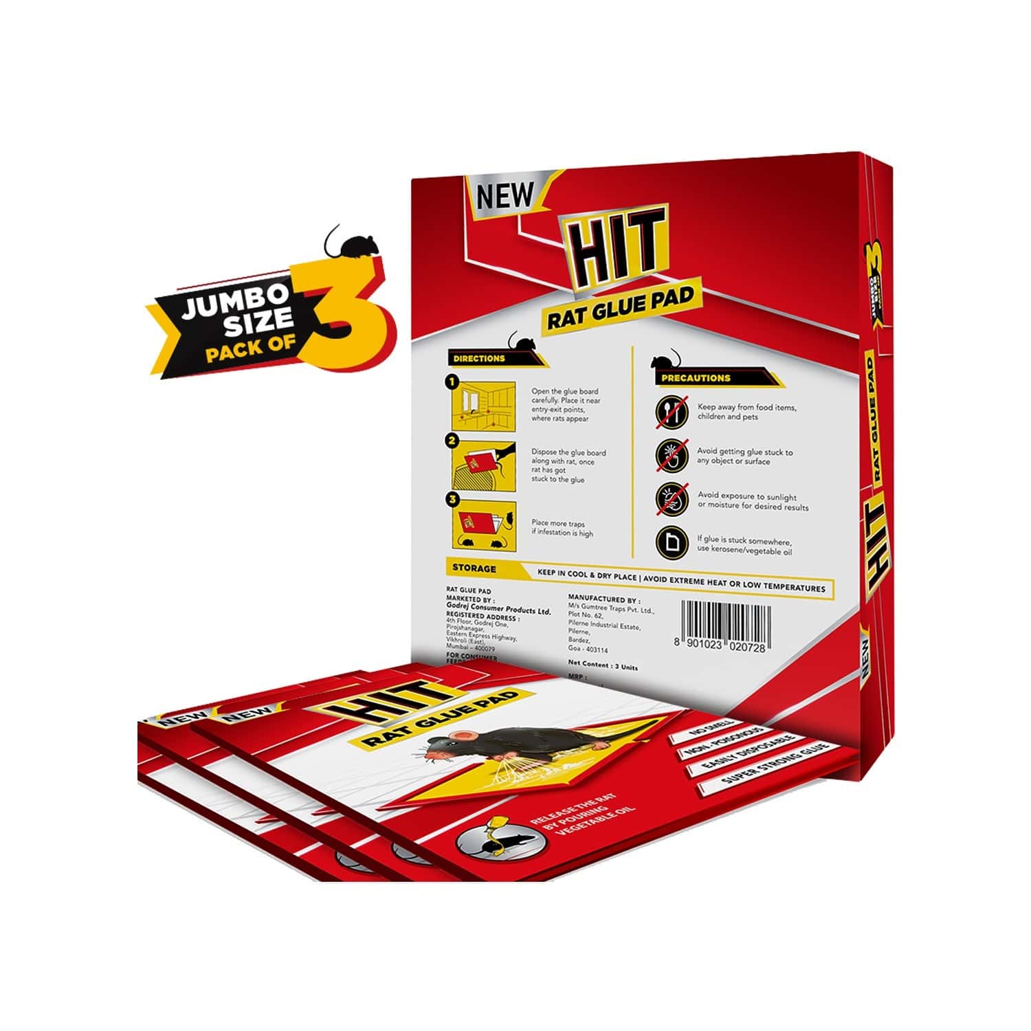Buy Godrej Hit Rat Glue Pad - Jumbo Pack Of 3 Online & Get Upto 60% OFF ...