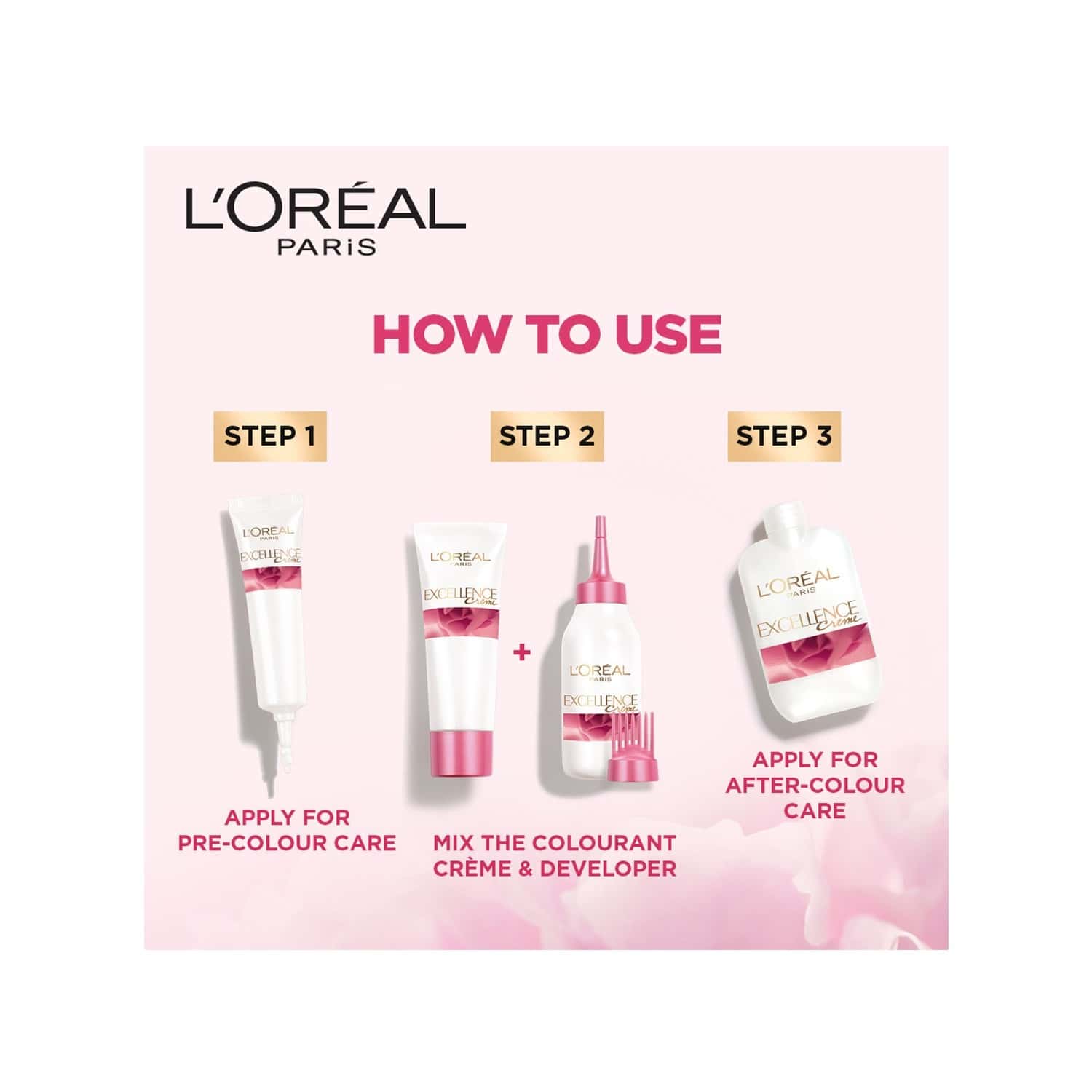 Buy L'OREAL PARIS EXCELLENCE CREME 1 BLACK (72ML + 100G) HAIR COLOR BOX ...