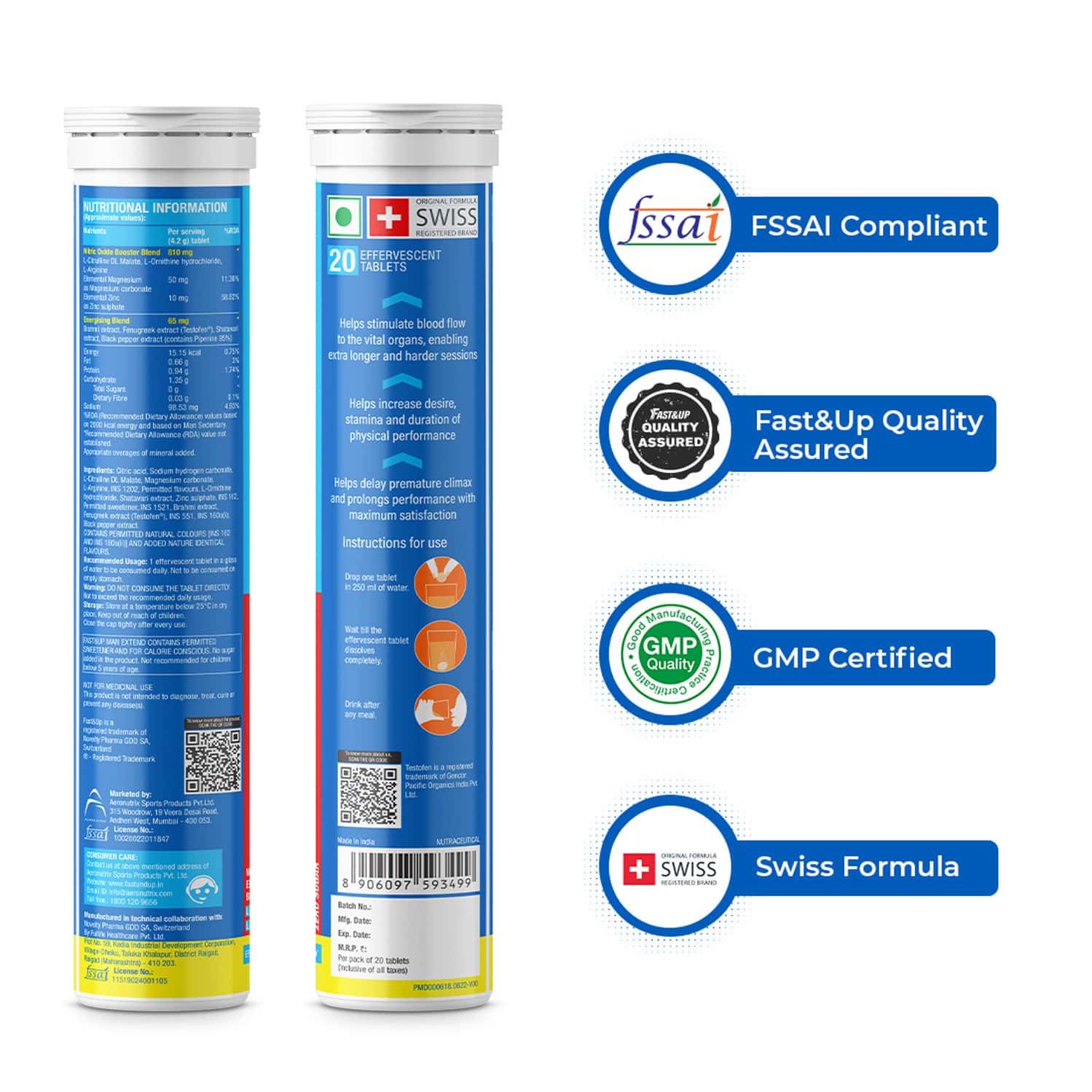 Buy FAST&UP MAN EXTEND | TESTOFEN FENUGREEK EXTRACT -60 EFFERVESCENT ...