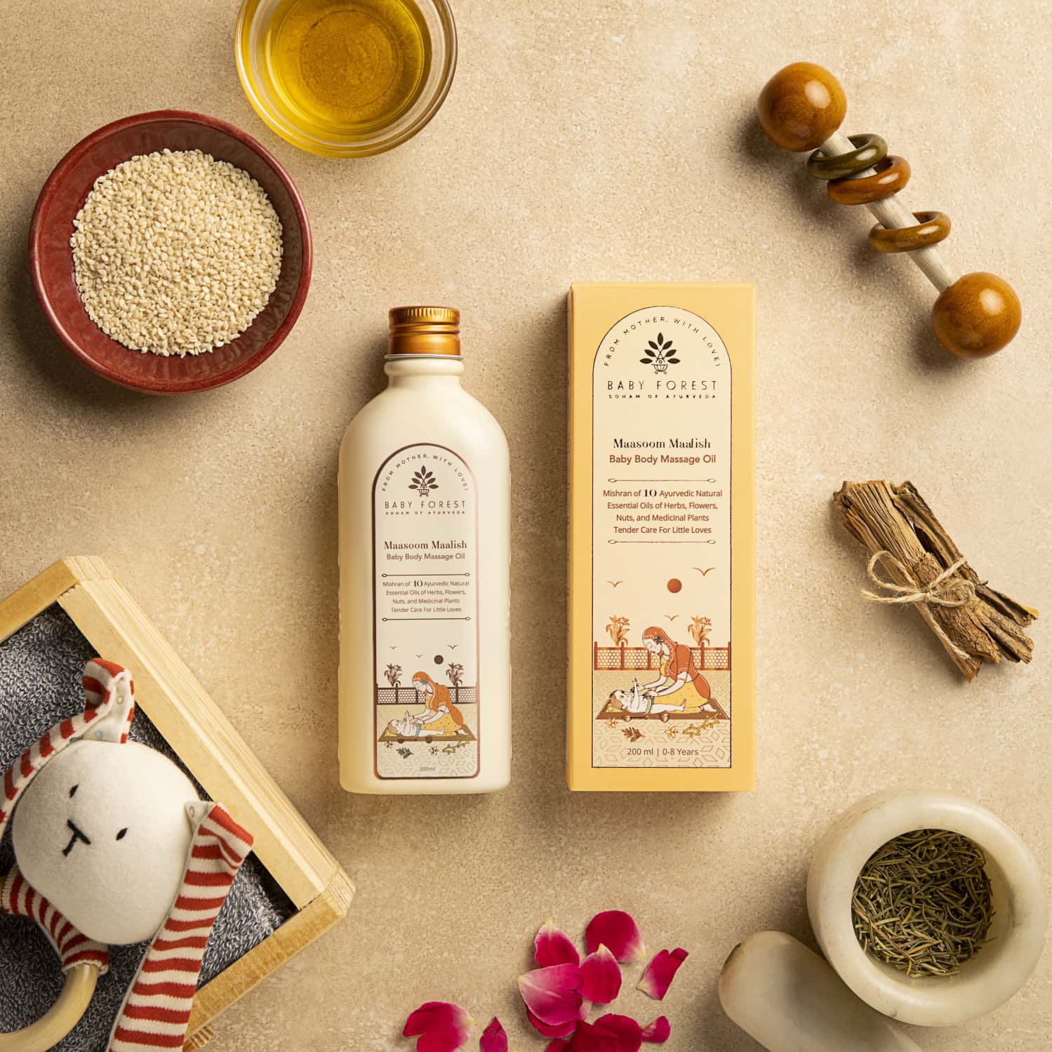 Buy BABY FOREST MAASOOM MAALISH BABY BODY MASSAGE OIL 200 ML Online ...