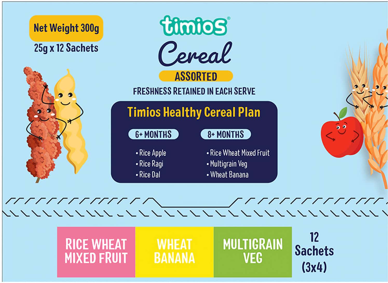 Buy TIMIOS BABY CEREAL - ASSORTED PACK FOR 8+ MONTHS 300G Online & Get ...
