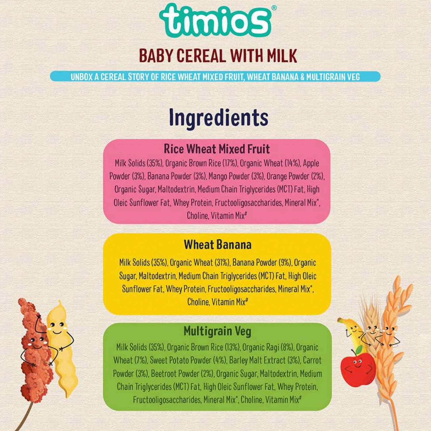 Buy TIMIOS BABY CEREAL - ASSORTED PACK FOR 8+ MONTHS 300G Online & Get ...