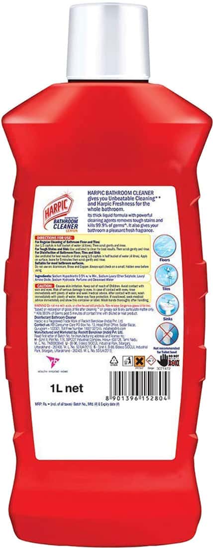 Buy HARPIC DISINFECTANT BATHROOM CLEANER LIQUID LEMON - 1 L Online ...