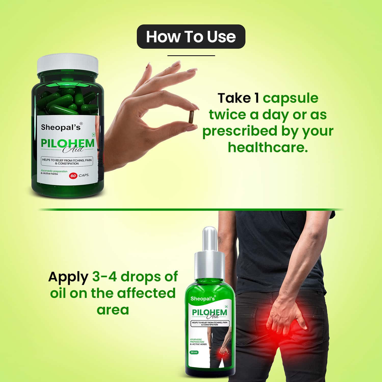 Buy SHEOPAL'S PILOHEM AID - AYURVEDIC FORMULA FOR PILES CARE WITH PILES ...