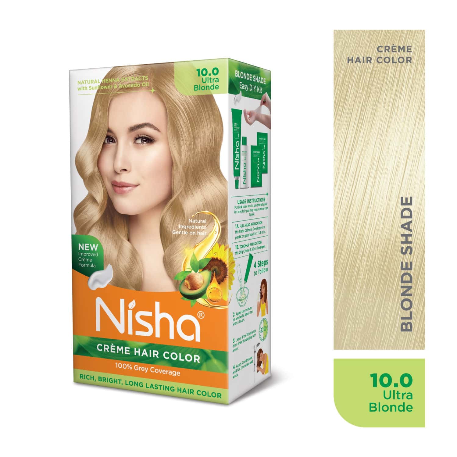 Buy NISHA CREME HAIR COLOR ULTRA BLONDE 150G PACK OF 3, PERMANENT HAIR ...