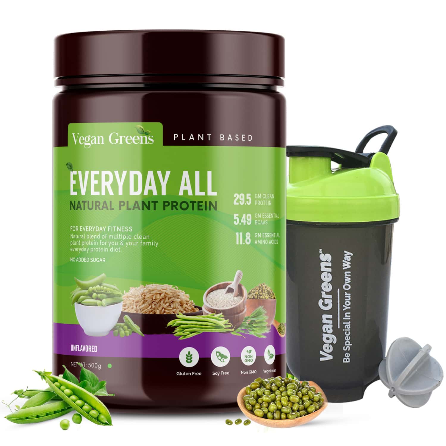 Buy VEGAN GREENS EVERYDAY ALL NATURAL PLANT PROTEIN. CLEAN PROTEIN FOR ...