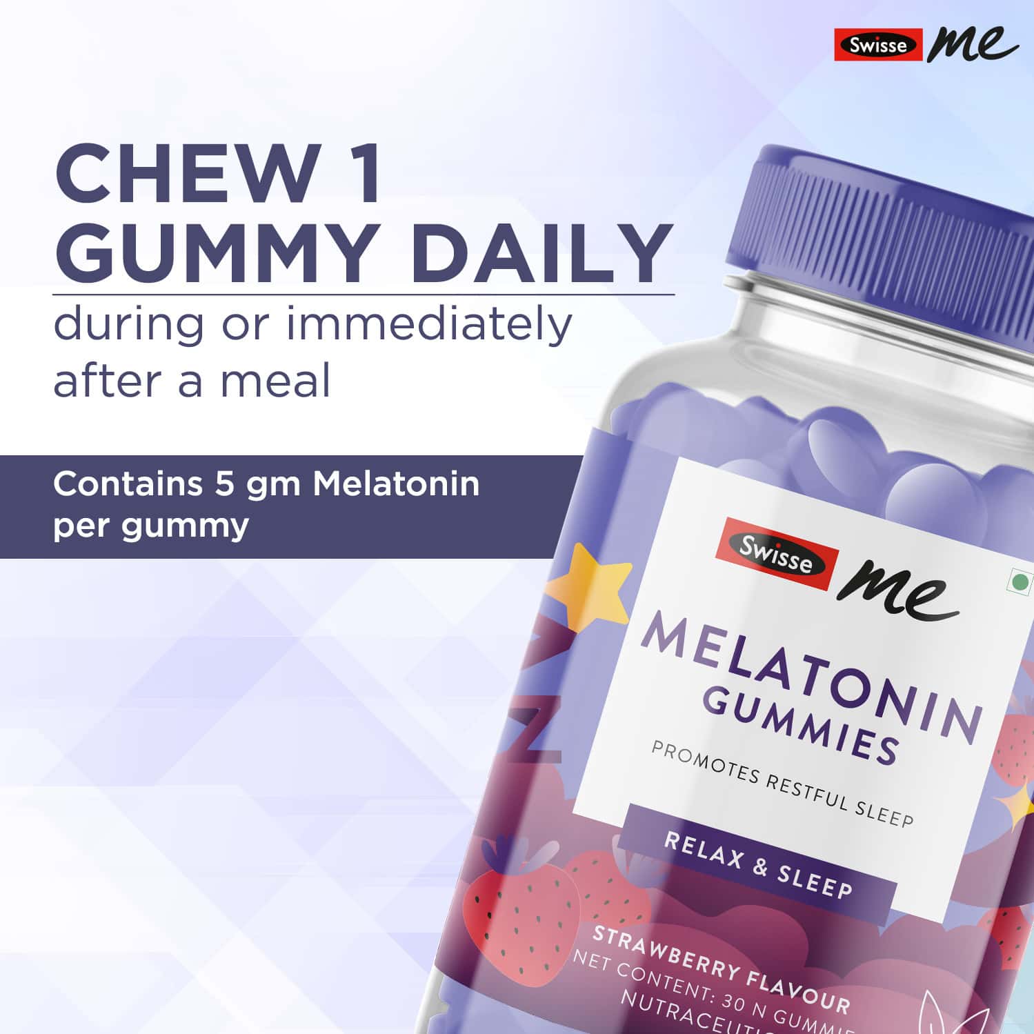 Buy SWISSEME MELATONIN GUMMIES FOR RESTFUL SLEEP (30 GUMMIES) Online ...