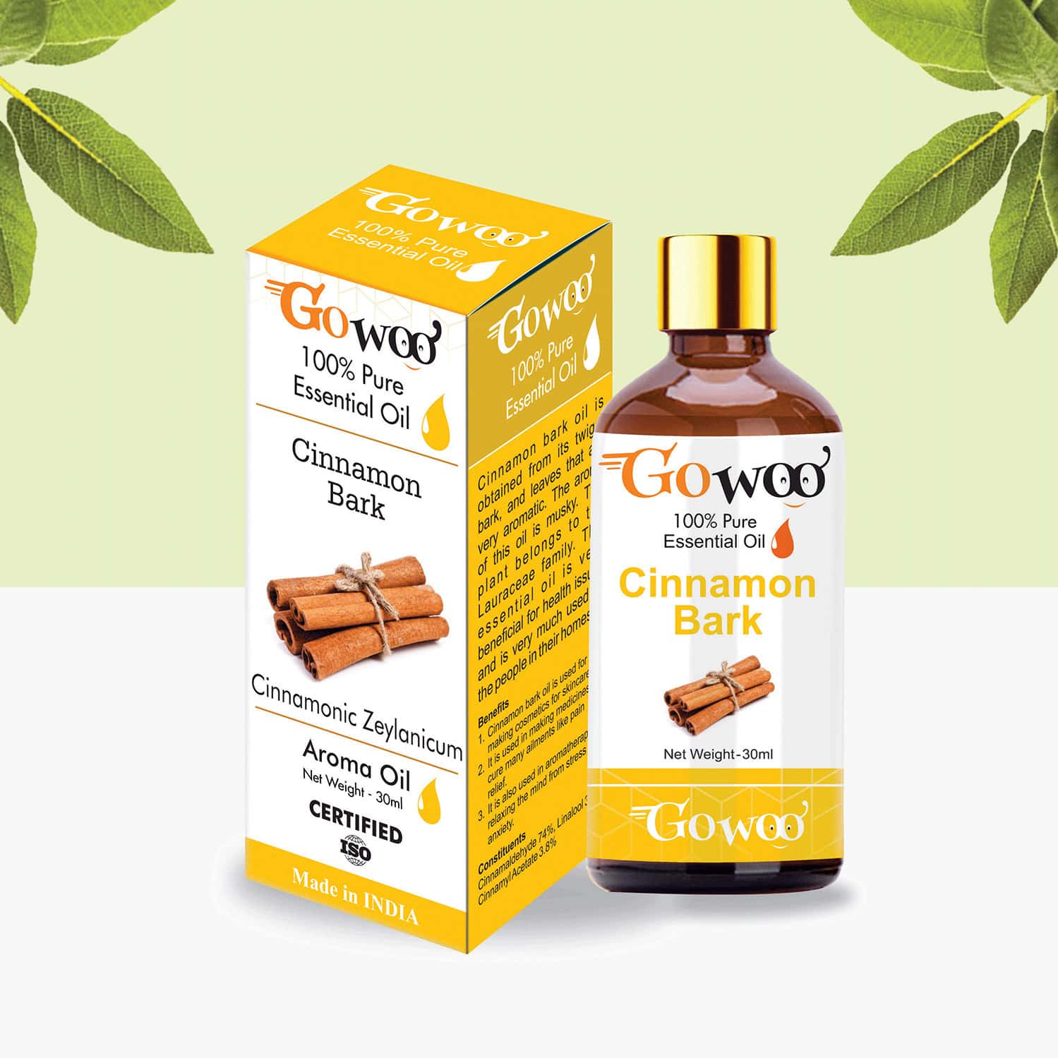 Buy GO WOO 100% PURE CINNAMON BARK OIL VIRGIN & UNDILUTED 30 ML Online ...