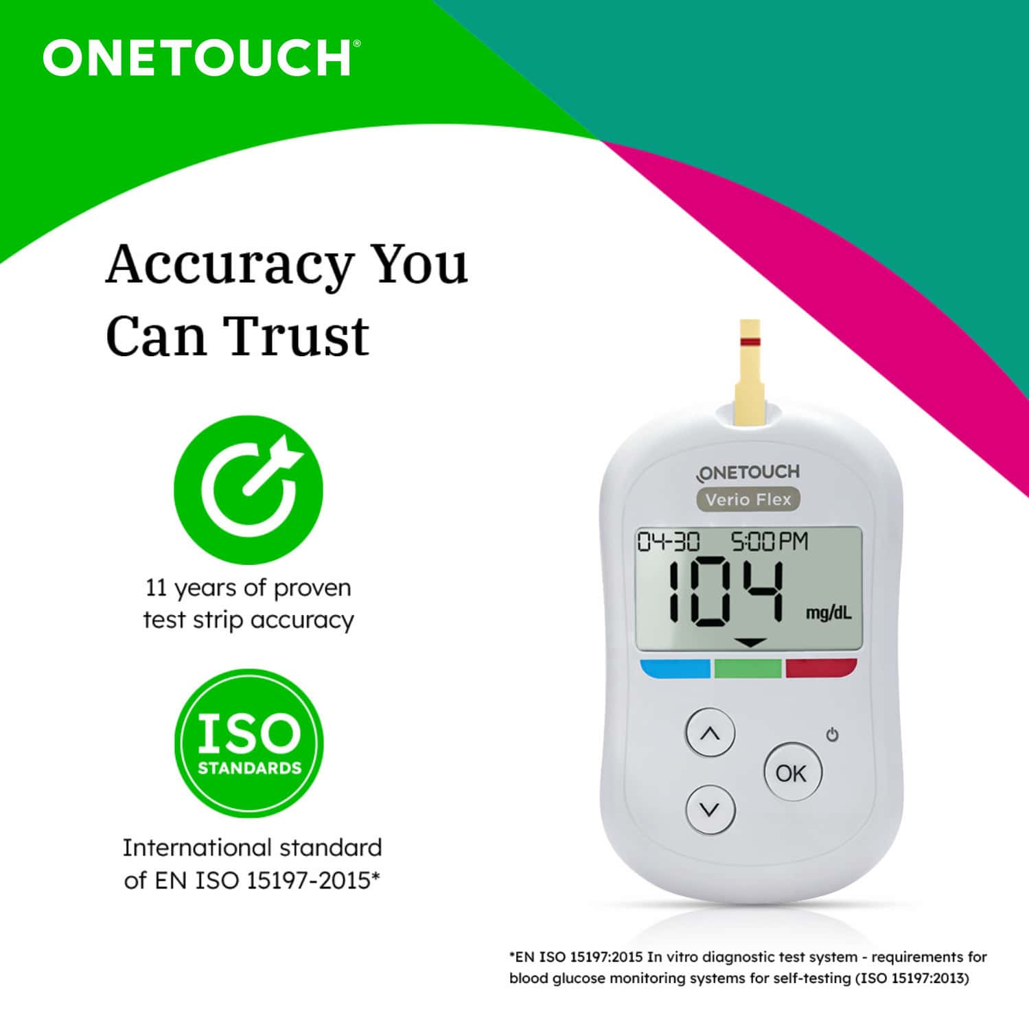 Buy ONETOUCH VERIO FLEX GLUCOMETER COMBO WITH 25 TEST STRIPS & 10 ...