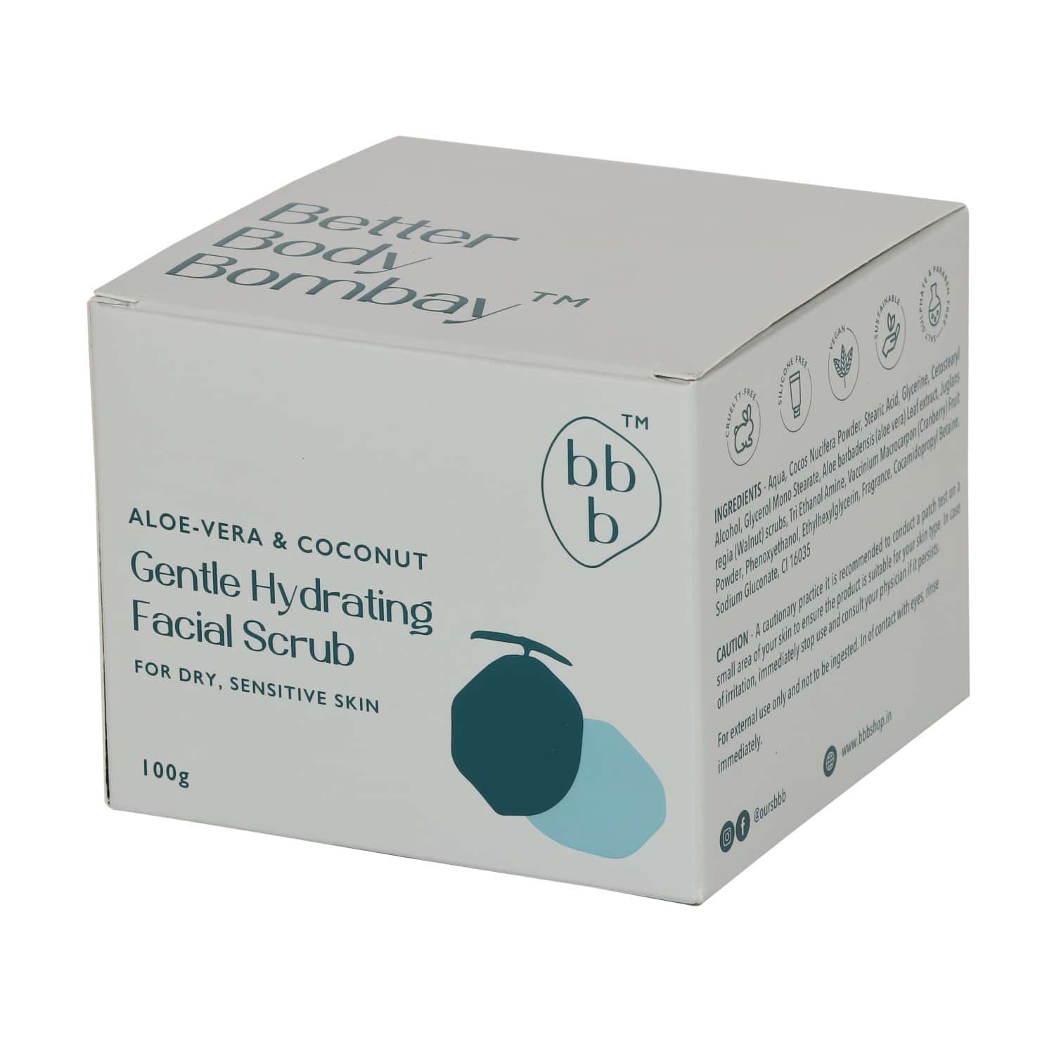 Buy BBB BETTER BODY BOMBAY ALOE & COCONUT GENTLE HYDRATING FACIAL SCRUB ...