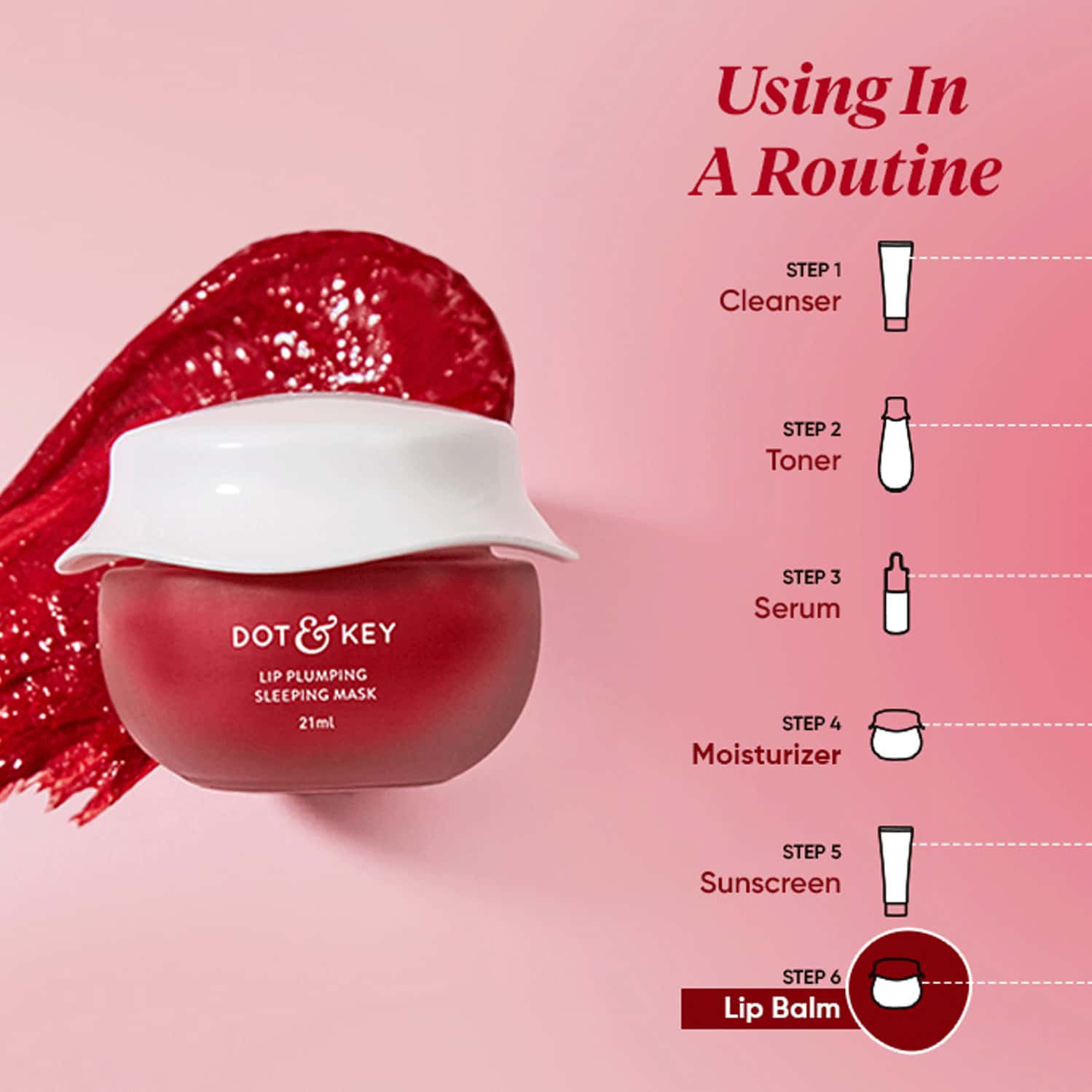 Buy DOT & KEY LIP PLUMPING SLEEPING MASK VITAMIN C + E, 15ML Online ...