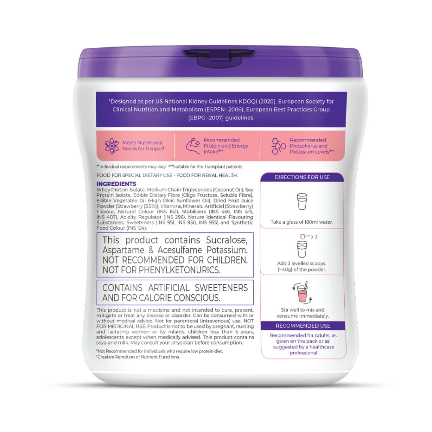 Buy CELEVIDA DLS RENAL NUTRITION SUPPLEMENT STRAWBERRY FLAVOUR SUGAR ...