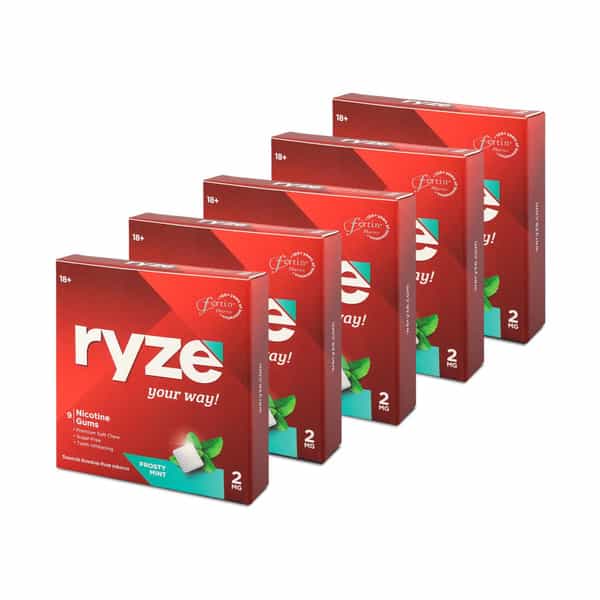 Buy RYZE NICOTINE GUM 2MG|QUIT SMOKING AID|SOFT CHEW|EASY ON THROAT|5 PACK COMBO|45 GUMS|FROSTY ...