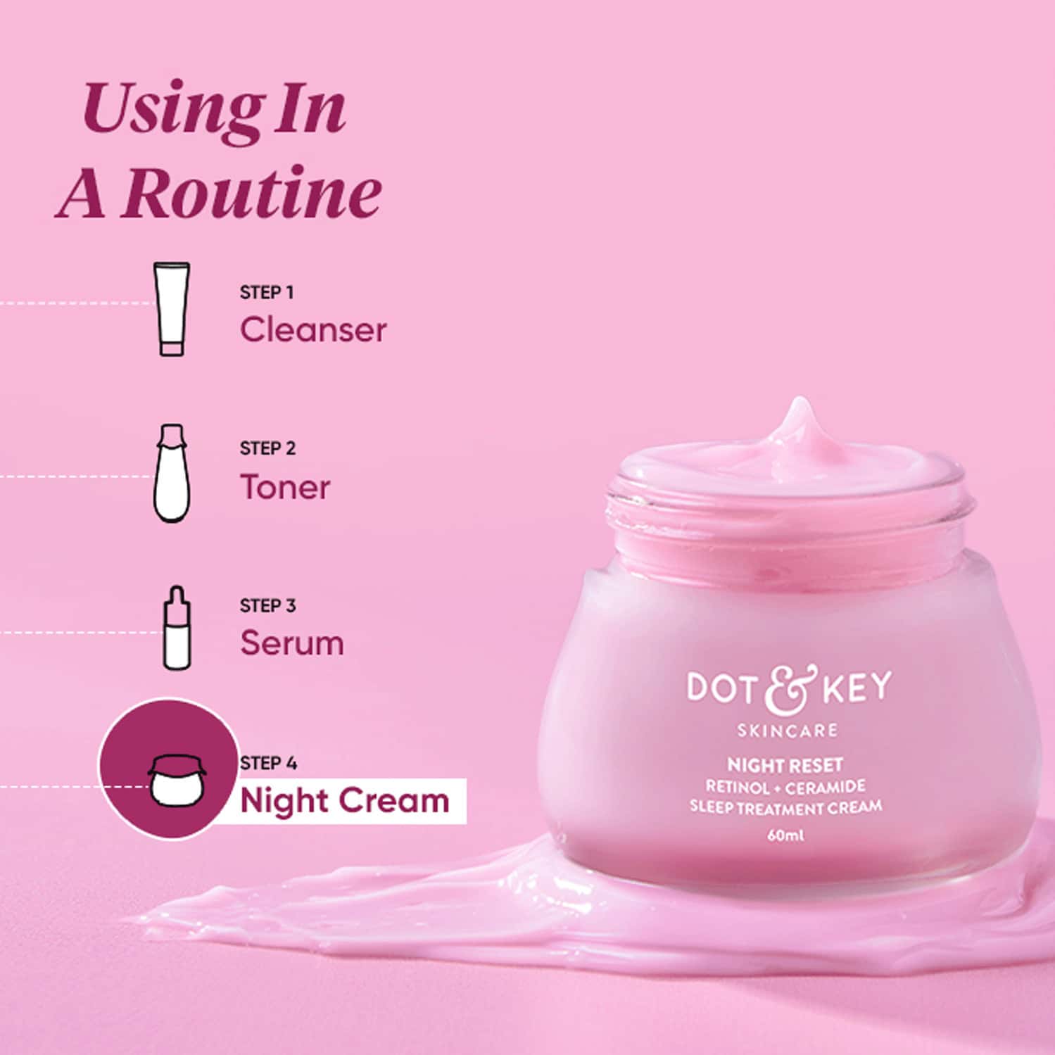 Buy DOT & KEY NIGHT RESET RETINOL + CERAMIDE SLEEP TREATMENT CREAM 60ML ...