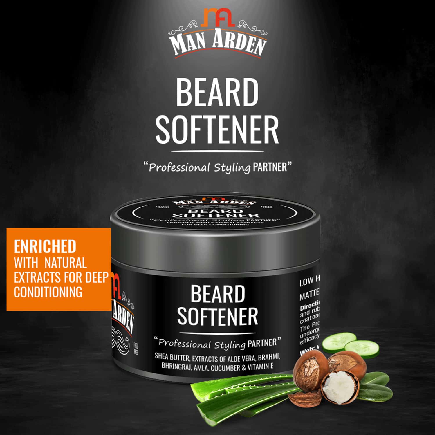 Buy MAN ARDEN BEARD SOFTENER PROFESSIONAL STYLING FOR GLOSS FINISH ...