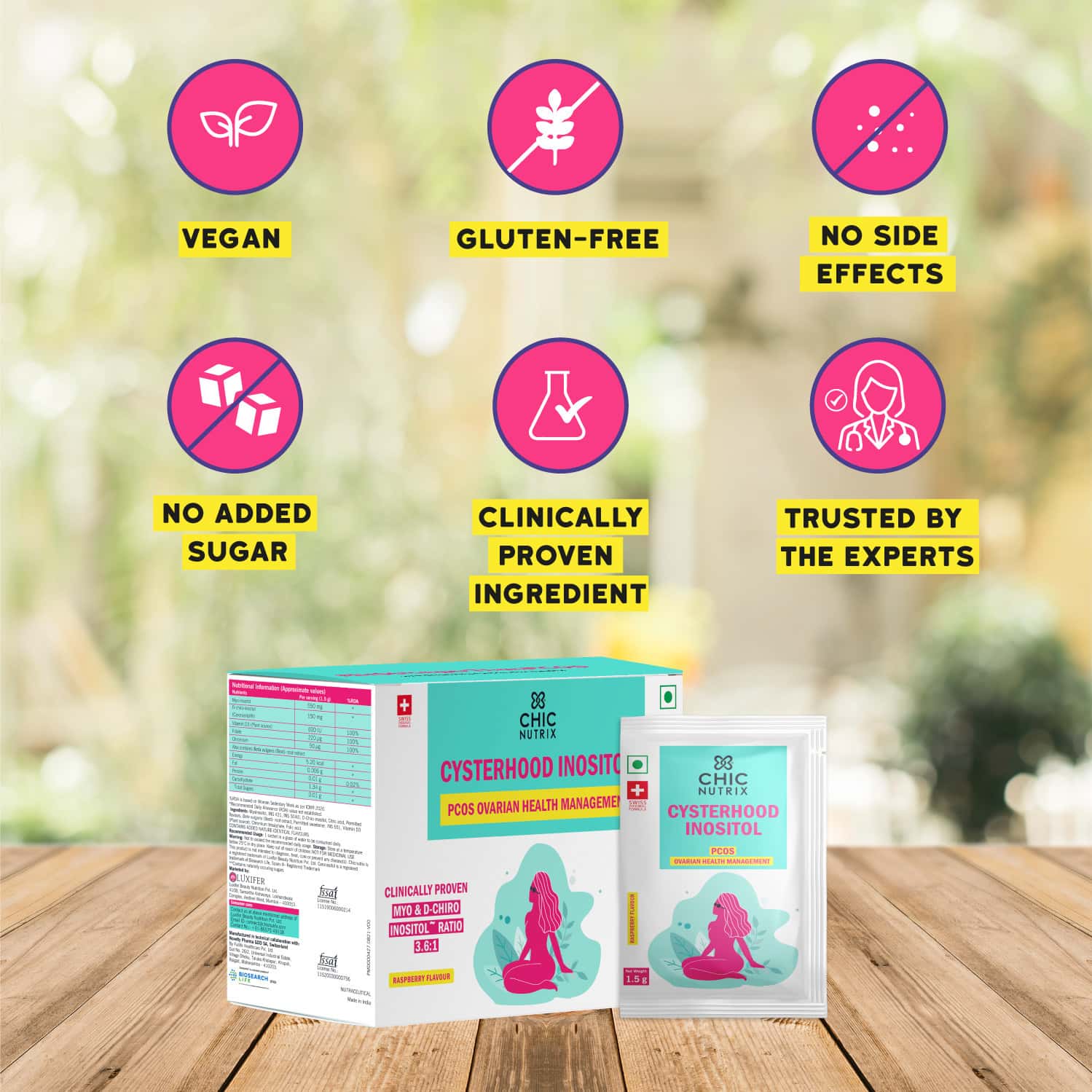 Buy CHICNUTRIX CYSTERHOOD INOSITOL - PCOS OVARIAN HEALTH MANAGEMENT ...