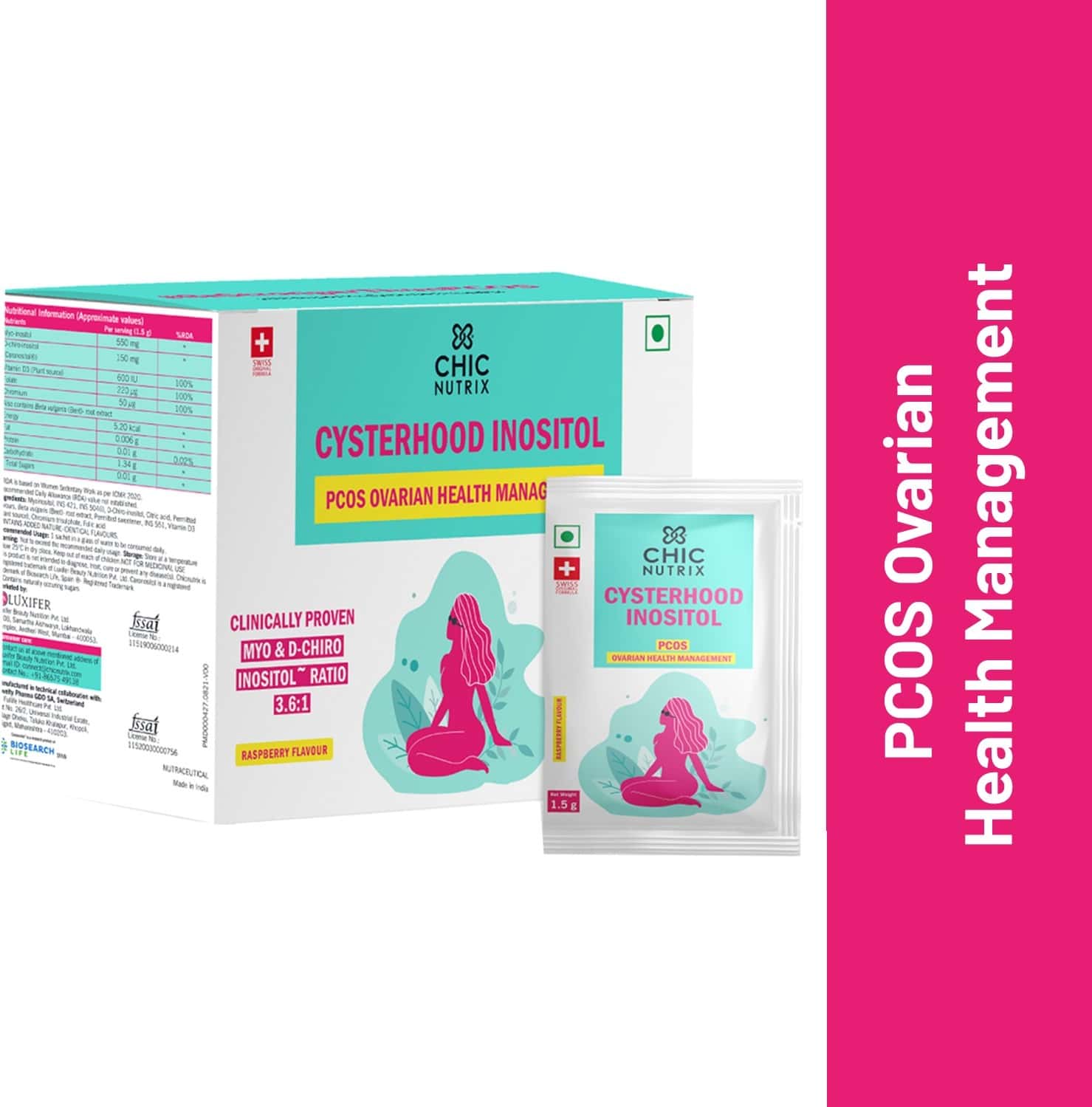 Buy CHICNUTRIX CYSTERHOOD INOSITOL - PCOS OVARIAN HEALTH MANAGEMENT ...