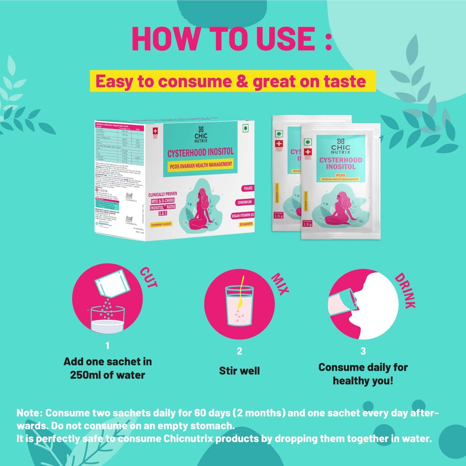 Buy CHICNUTRIX CYSTERHOOD INOSITOL - PCOS OVARIAN HEALTH MANAGEMENT ...