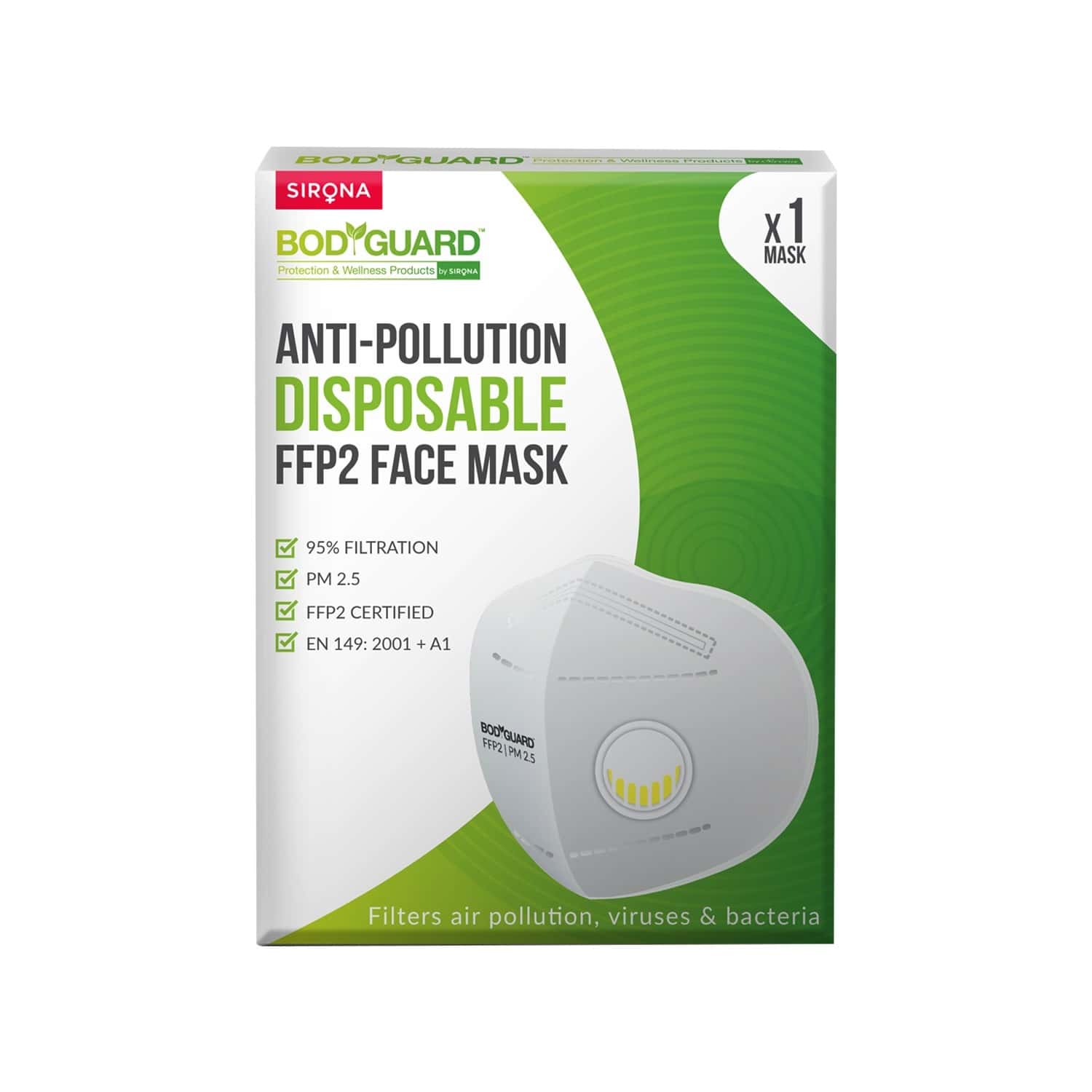 Buy Bodyguard N95 + Pm2.5 Ffp2 Anti Pollution Face Mask With 5 Layers ...