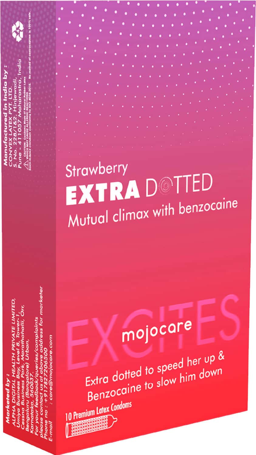 Buy MOJOCARE EXCITES - STRAWBERRY EXTRA DOTTED CONDOMS Online & Get ...
