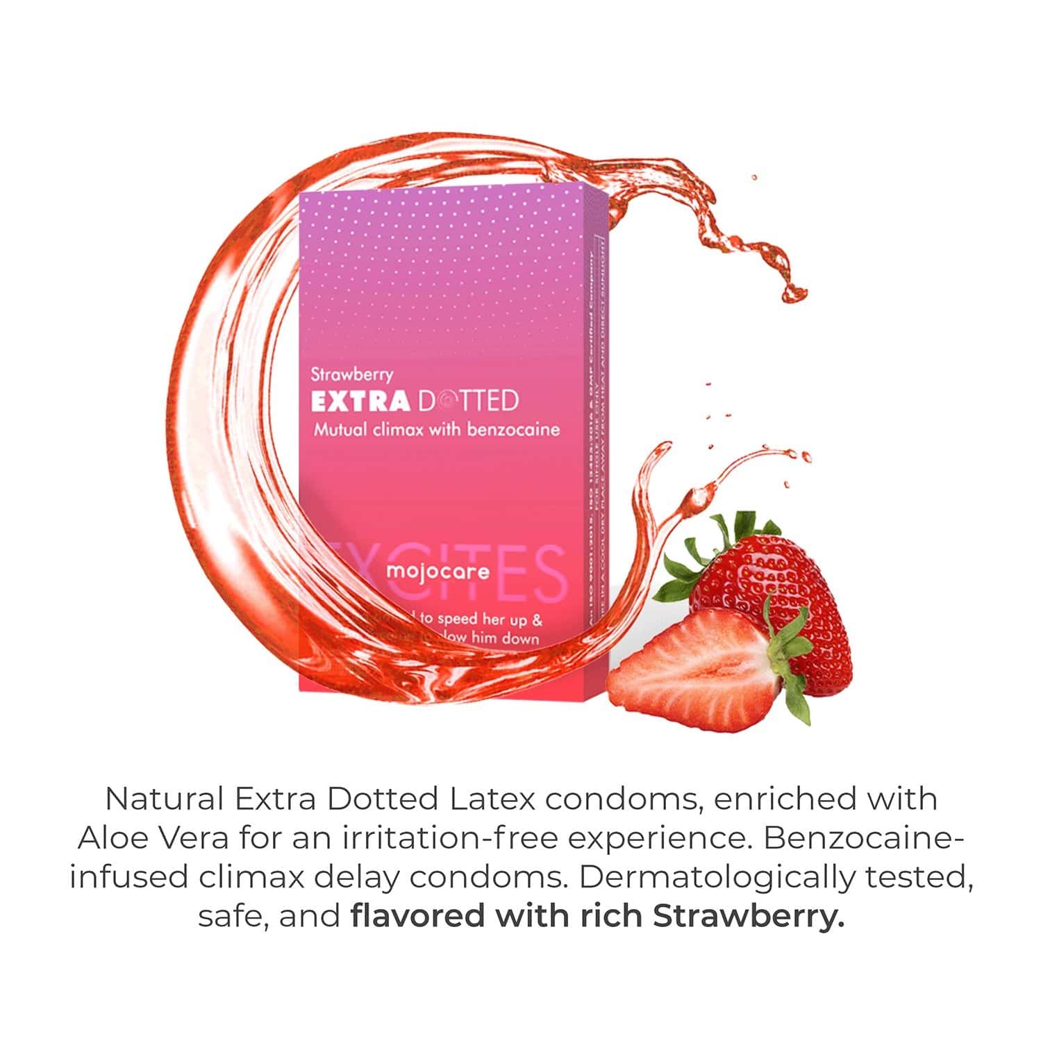 Buy MOJOCARE EXCITES - STRAWBERRY EXTRA DOTTED CONDOMS Online & Get ...
