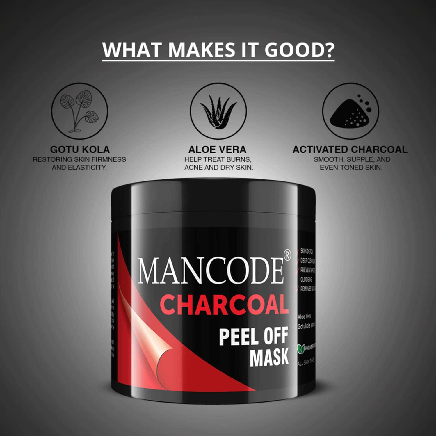Buy MANCODE CHARCOAL PEEL OFF MASK 100GM Online & Get Upto 60% OFF at PharmEasy