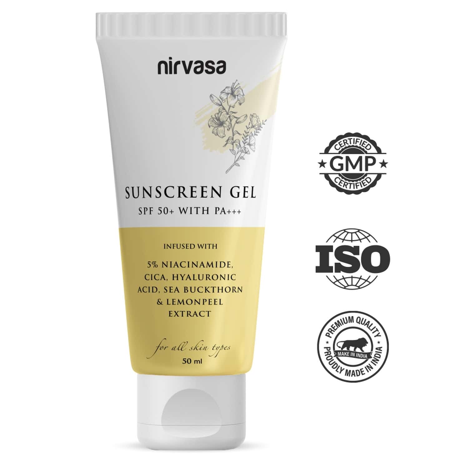 Buy NIRVASA SUNSCREEN GEL WITH NIACINAMIDE | LIGHTWEIGHT SPF 50+ PA ...