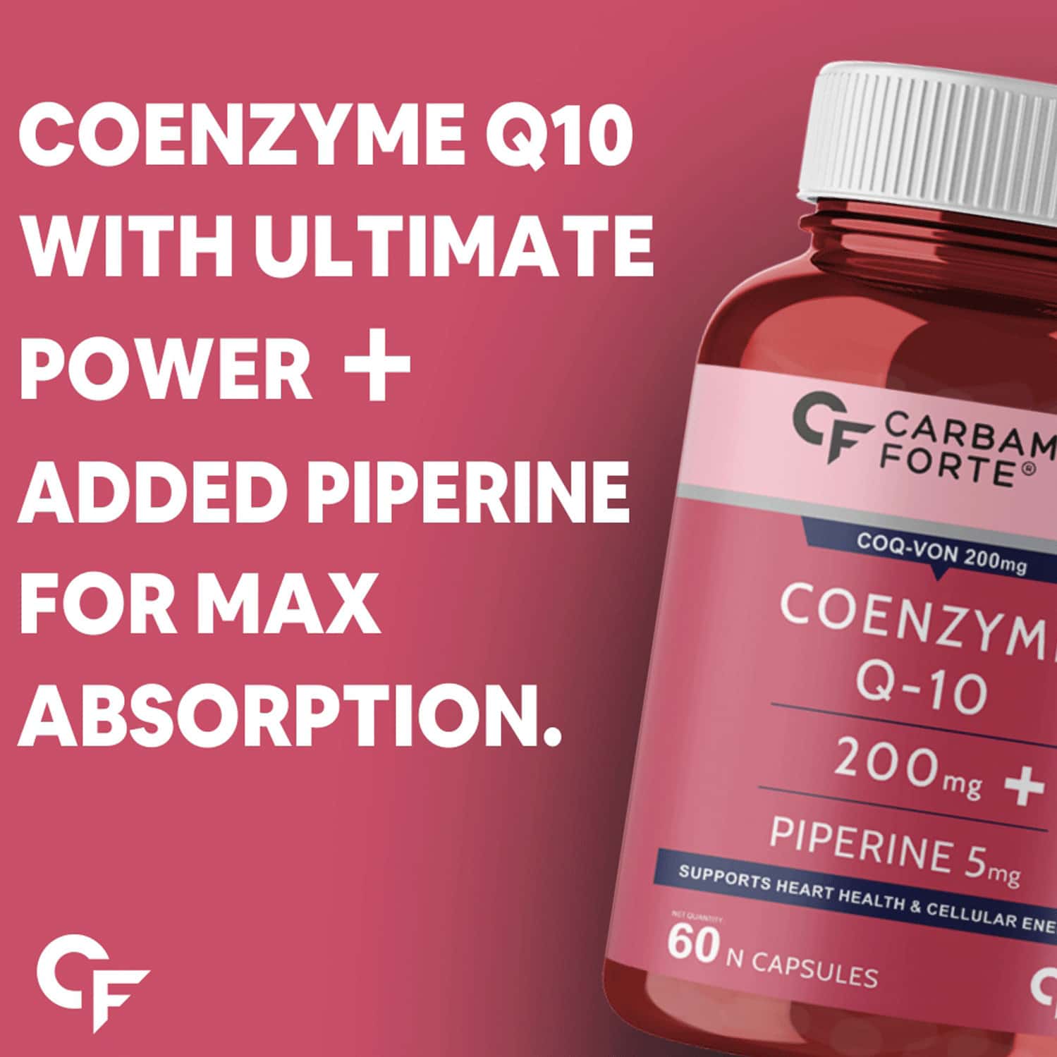 Buy CARBAMIDE FORTE COENZYME Q10 (COQ10) 200MG WITH PIPERINE 5MG 60 ...