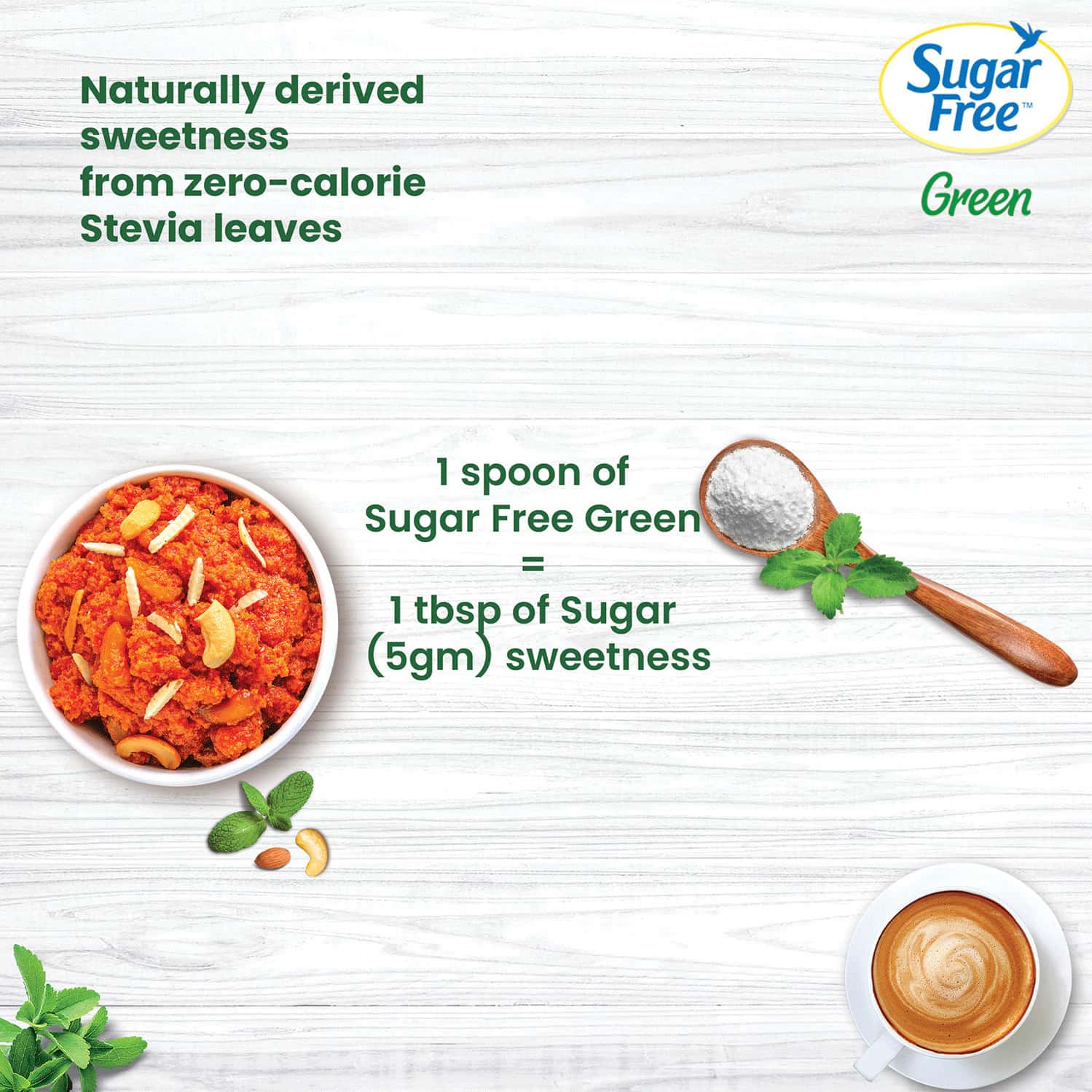 Buy SUGAR FREE GREEN SWEETENER WITH NATURAL STEVIA - 400 G POUCH Online ...
