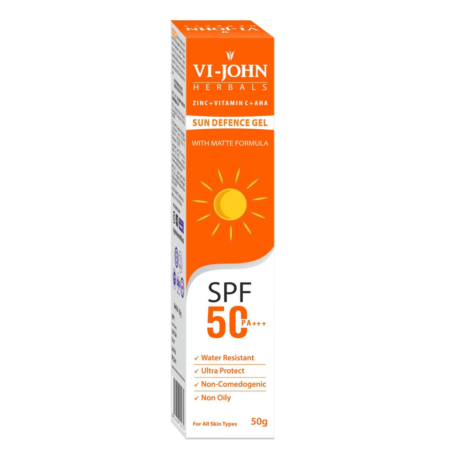 Buy VI-JOHN HERBAL SUN DEFENCE GEL SPF 50 PA+++ WITH MATTE FORMULA 50G ...
