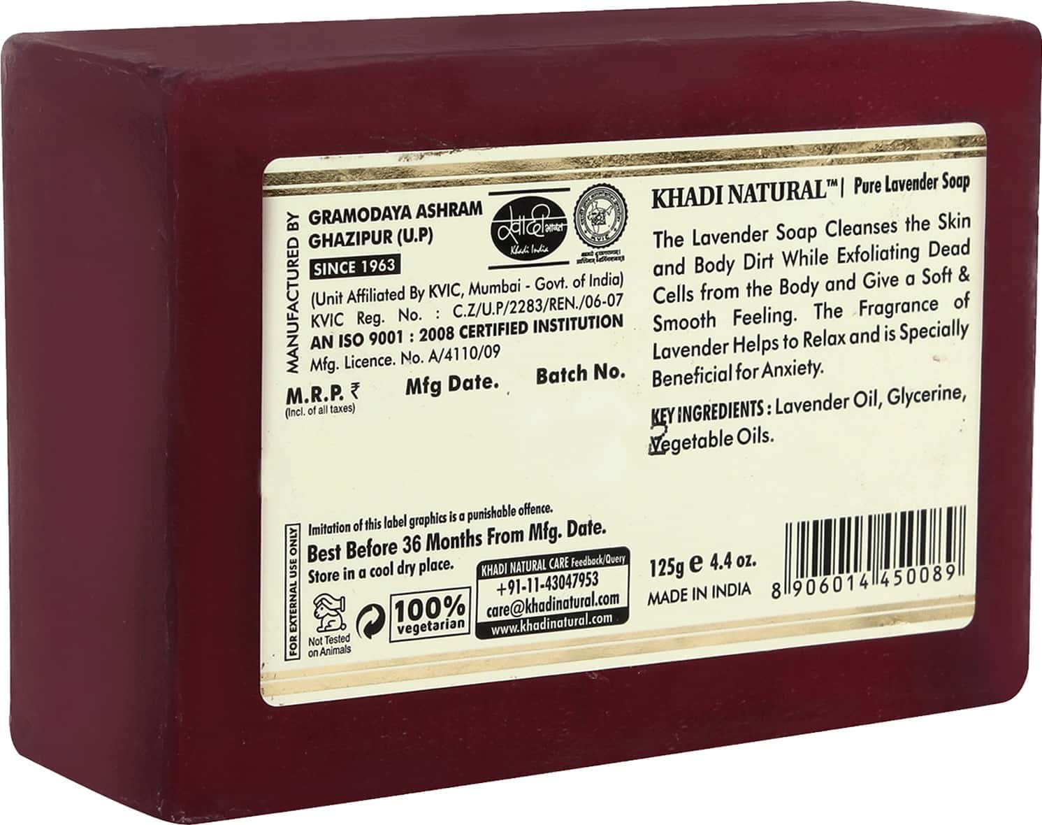 Buy KHADI NATURAL PURE LAVENDER SOAP 125 GM Online & Get Upto 60% OFF ...