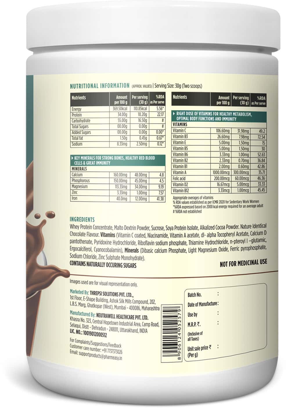 Buy PHARMEASY DAILY PROTEIN FOR STRONG BONES AND IMMUNITY RICH ...