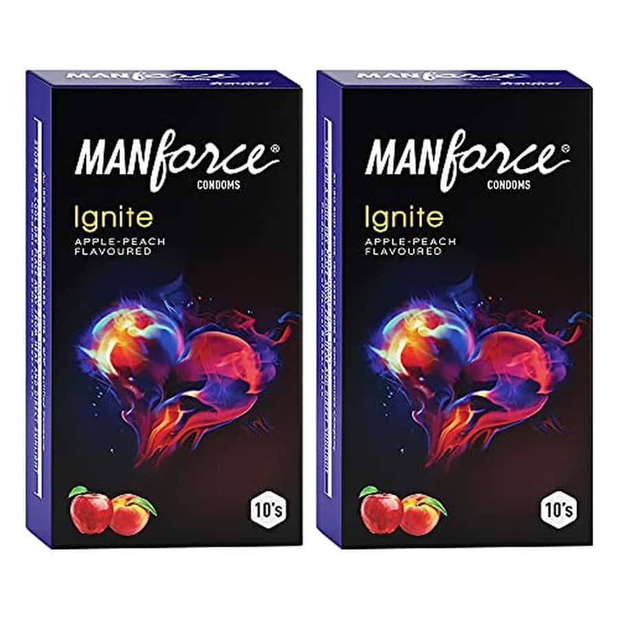 Buy MANFORCE EXTRA DOTTED LITCHI FLAVOURED CONDOM 1740 DOTS-10 PIECES ...