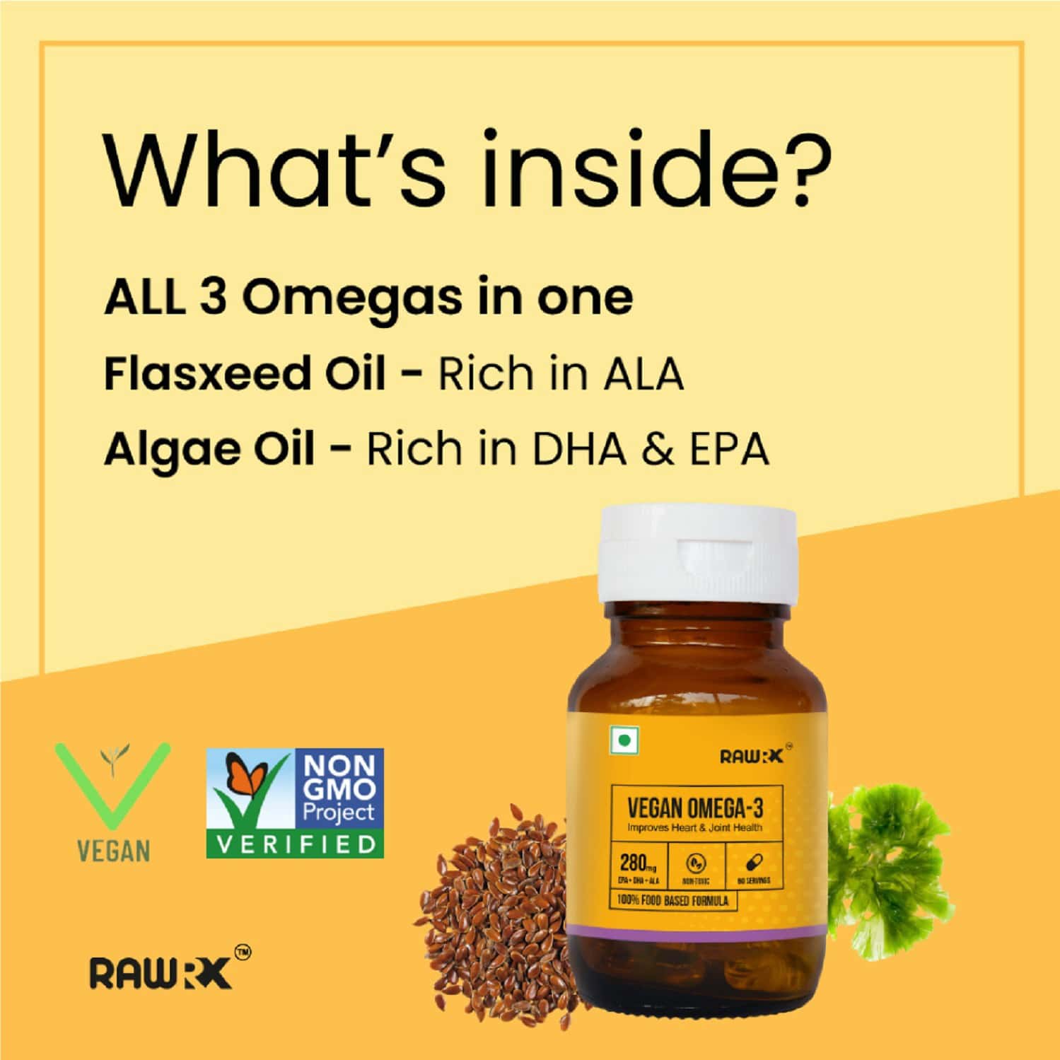 Buy RAWRX VEGAN OMEGA 3 & ORGANIC CALCIUM + D3 COMBO PACK (60 OMEGA-3 ...