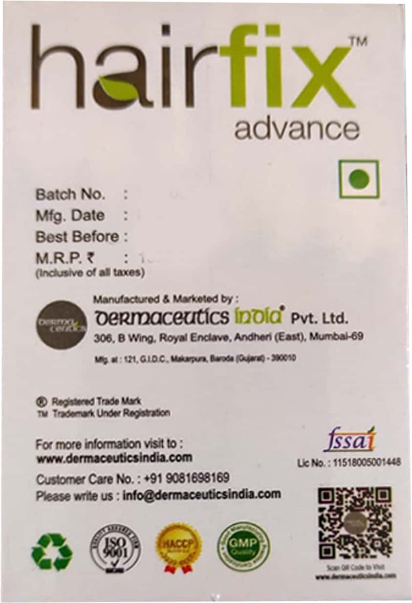 Buy HAIR FIX STRIP OF 30 TABLETS Online & Get Upto 60% OFF at PharmEasy