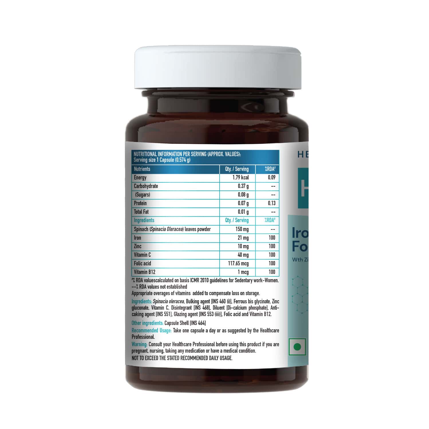 Buy HEALTHKART HK VITALS IRON + FOLIC ACID SUPPLEMENT, 60 IRON FOLIC ...