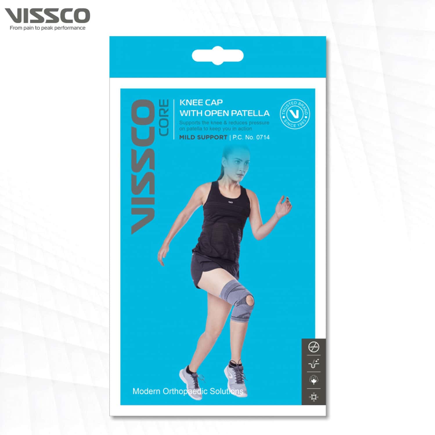 Buy VISSCO KNEE CAP WITH OPEN PATELLA TO REDUCE PRESSURE ON PATELLA ...