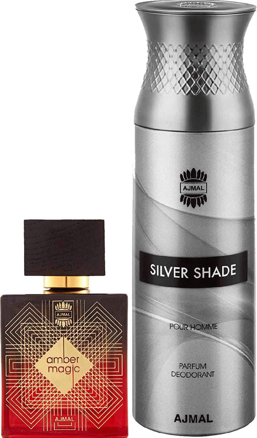 Buy AJMAL AMBER MAGIC EDP 100ML PERFUME FOR MEN AND EVOKE SILVER ...