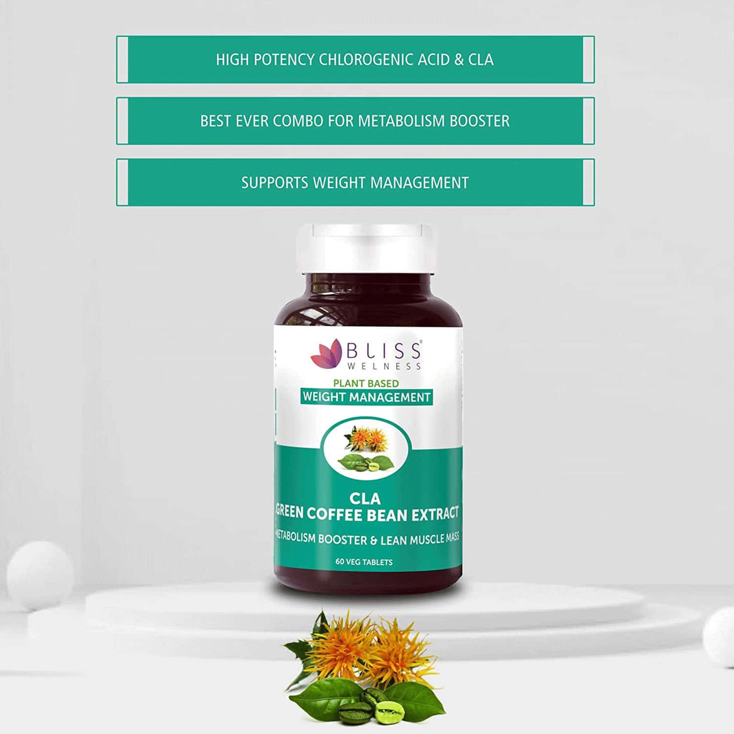 Buy BLISS WELNESS WEIGHT MANAGEMENT | GREEN COFFEE BEAN EXTRACT + CLA ...