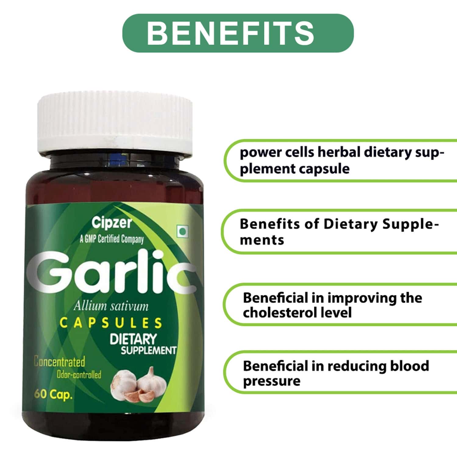 Buy CIPZER GARLIC SOFTGEL CAPSULE 60 Online & Get Upto 60% OFF at PharmEasy