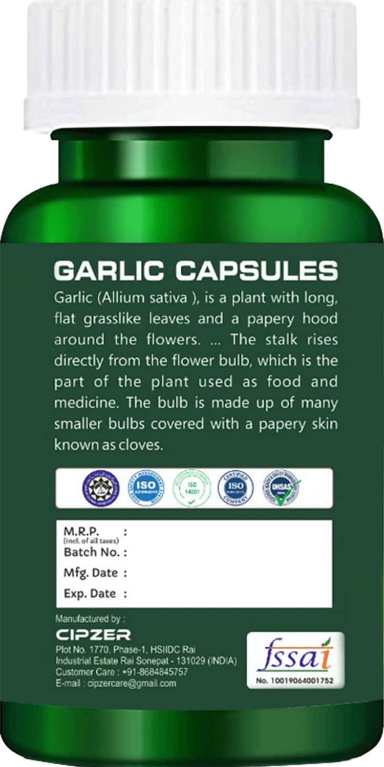 Buy CIPZER GARLIC SOFTGEL CAPSULE 60 Online & Get Upto 60% OFF at PharmEasy