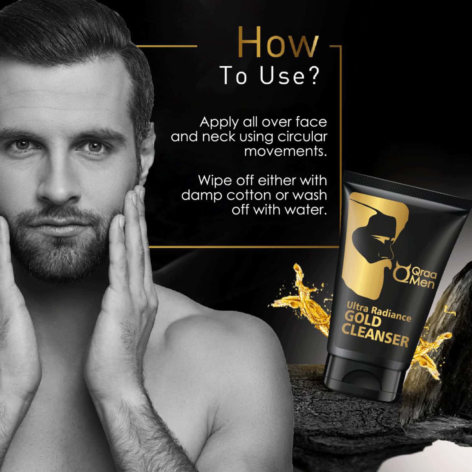 Buy QRAA MEN GOLD FACE WASH WITH 24K GOLD|DEEP CLEANSING, ANTI-AGEING ...