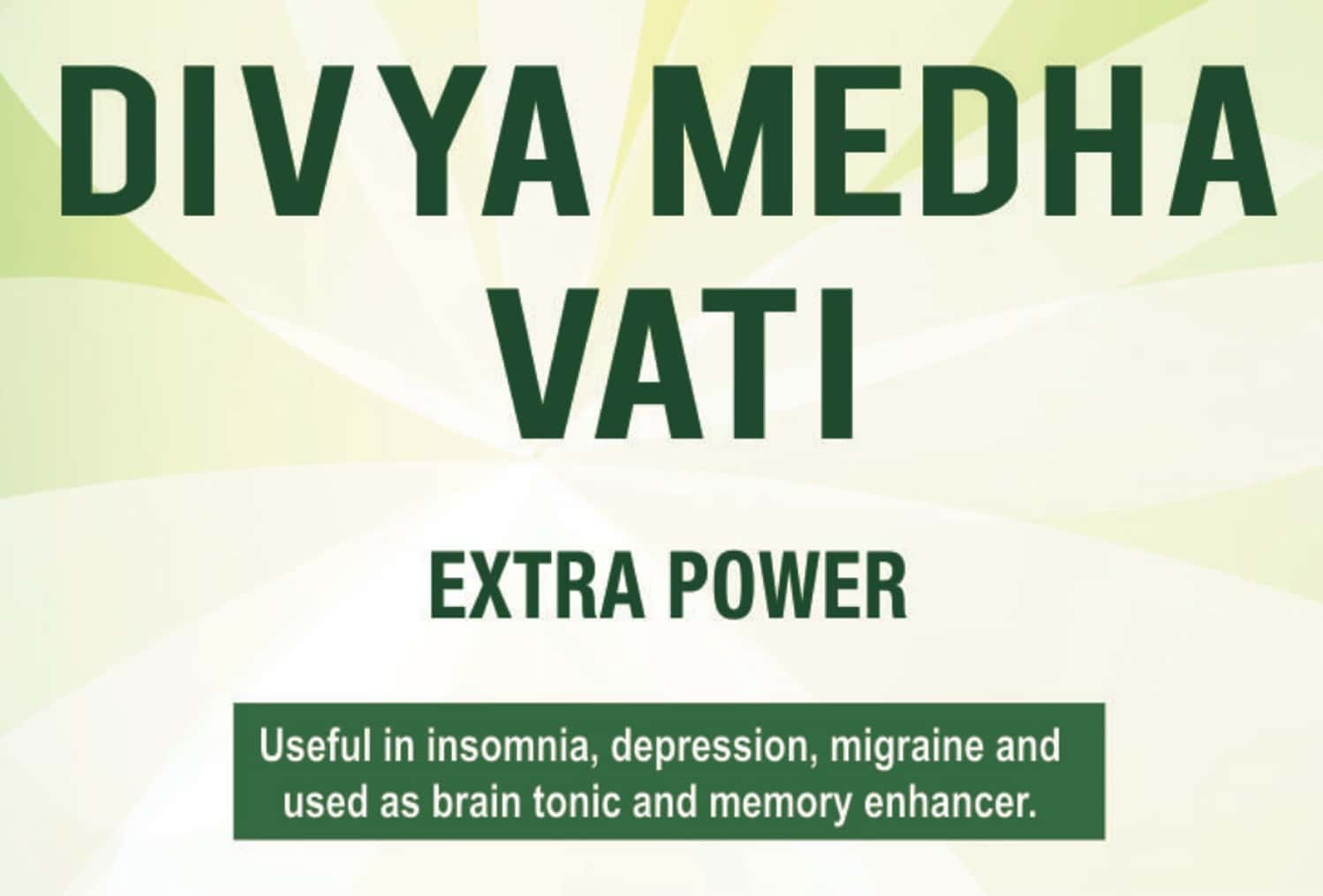 Buy PATANJALI DIVYA MEDHA VATI EXTRA POWER 120 TABLETS Online & Get ...