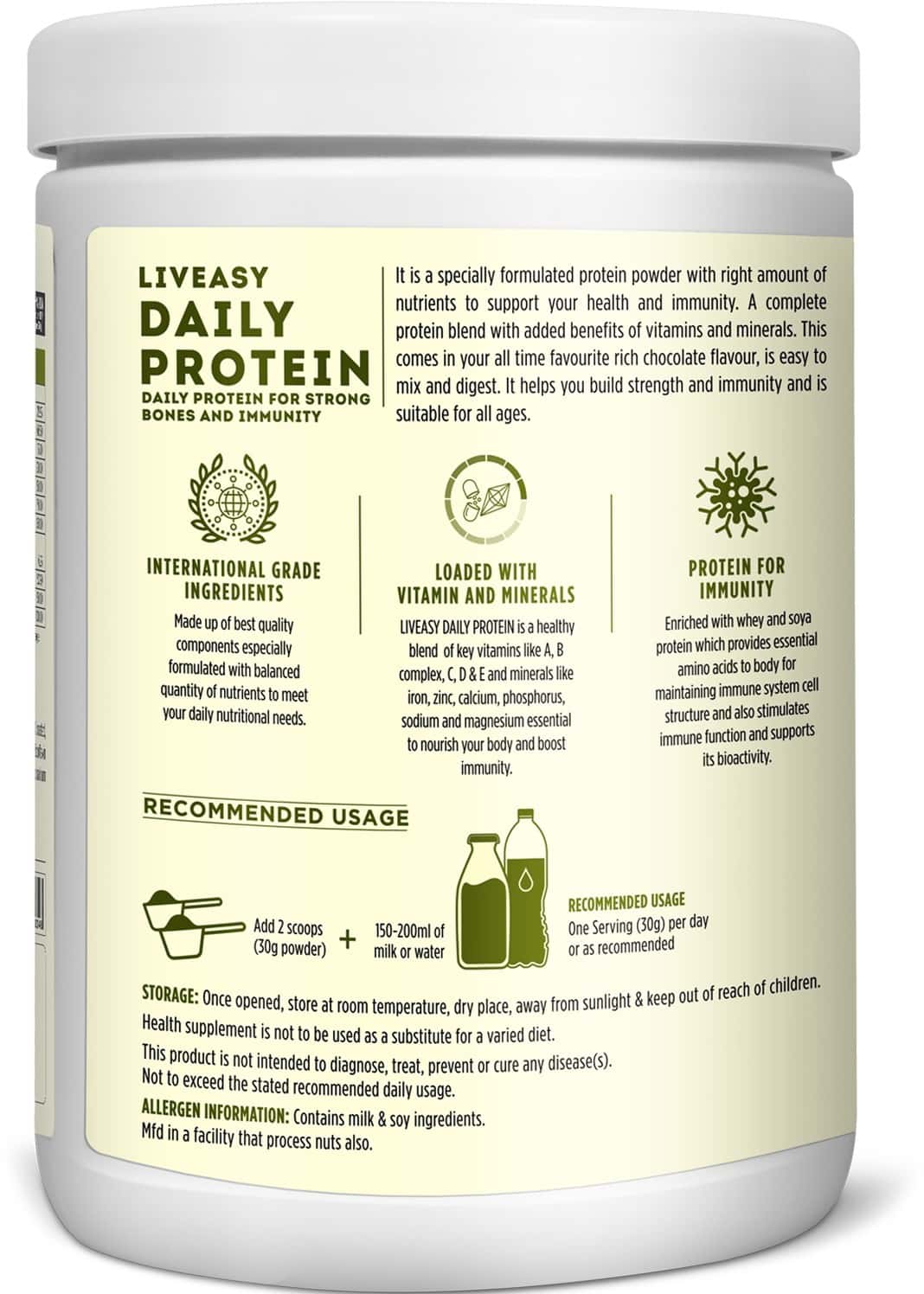 Buy LIVEASY WELLNESS DAILY PROTEIN - PROVIDES ENERGY & VITALITY - JAR ...